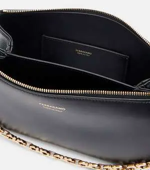 FERRAGAMO Gancini Mini Leather Shoulder Bag