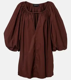 ADRIANA DEGREAS Cotton-blend Minidress - Brown