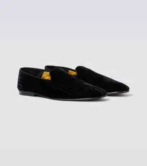 TOM FORD Steven Striped Velvet Loafers