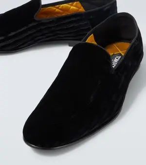 TOM FORD Steven Striped Velvet Loafers