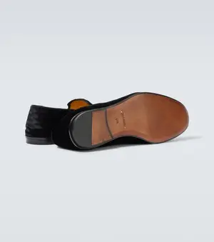 TOM FORD Steven Striped Velvet Loafers