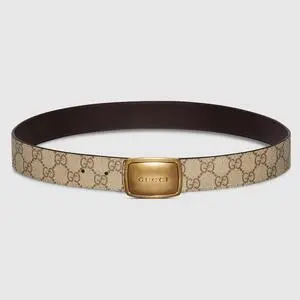 Gucci Belt With Plaque Buckle - Beige