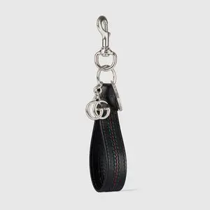 Gucci Double G Keychain With Web Detail