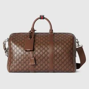 Gucci Gg Emblem Medium Duffle Bag - Brown
