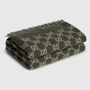 Gucci Reversible Gg Wool Cashmere Blanket