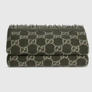 Gucci Reversible Gg Wool Cashmere Blanket