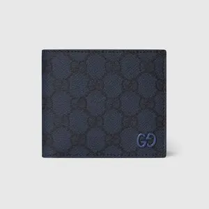 Gucci Bordeaux Interior Gg Coin Wallet Gg Canvas - Black