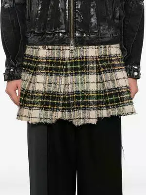 MASU Shaggy Plaid Skirt