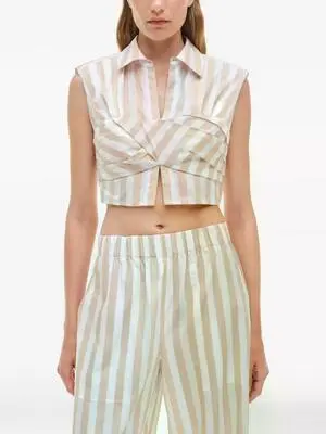 Simkhai Emie Striped Blouse - Neutrals