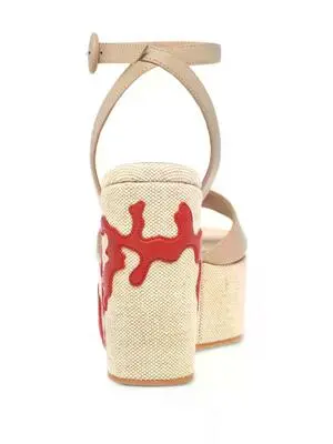 GIANVITO ROSSI Malia Platform Wedge Sandals - Neutrals
