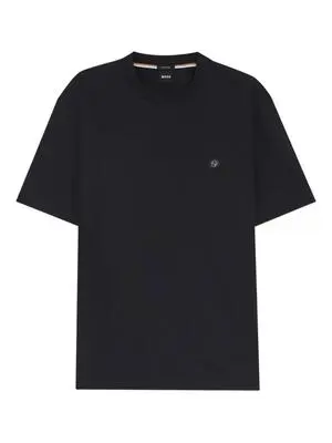 BOSS Round-neck Appliqué T-shirt - Black