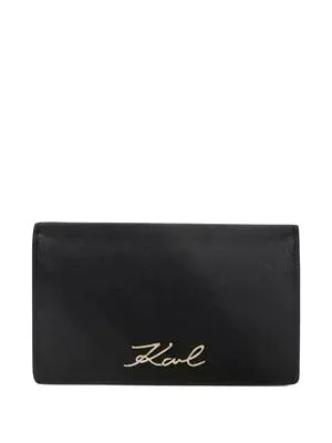 Karl Lagerfeld Signature Leather Wallet - Black