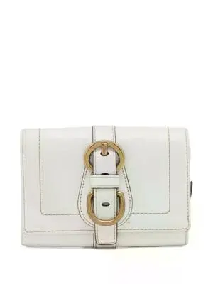 COACH VINTAGE Pre-owned Leather Buckled Wallet - White