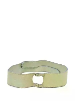 Marni Oval Buckle Leather Belt - Green