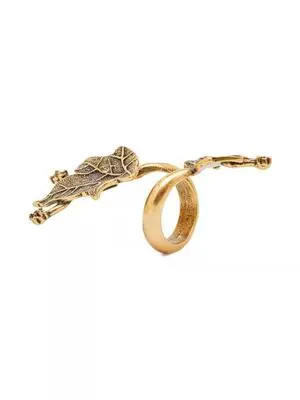 Oscar De La Renta Leaf Crystal-embellished Ring