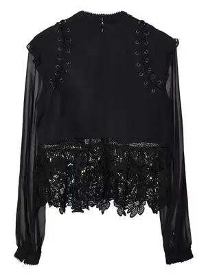 SELF-PORTRAIT Lace-trimmed Blouse