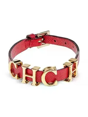 Carolina Herrera Leather Logo Bracelet