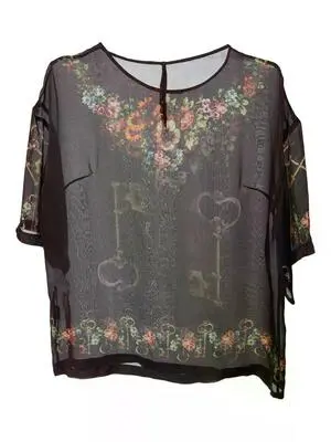 Dolce & Gabbana Floral Key Silk Top