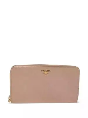 Prada Logo-appliqué Wallet - Neutrals