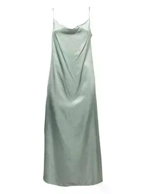 Max Mara Satin Strappy Maxi Dress