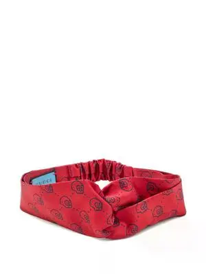 Gucci Gg Skull-print Headband - Red