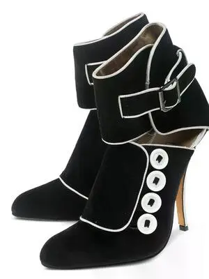 Manolo Blahnik 115mm Rapacina Suede Ankle Boots