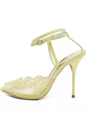 SOPHIA WEBSTER Lace Leather Sandals - Yellow