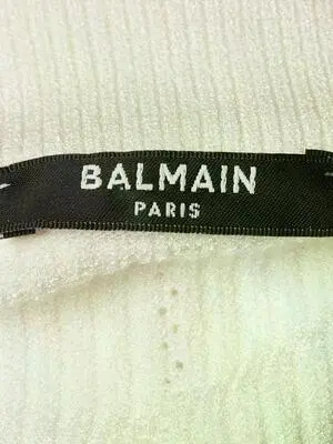 Balmain Ribbed Turtleneck Sweater With Shoulder Buttons
