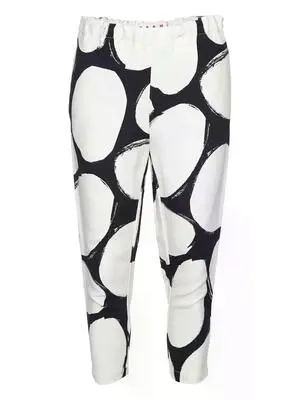 Marni Abstract-print Straight-leg Trousers - White