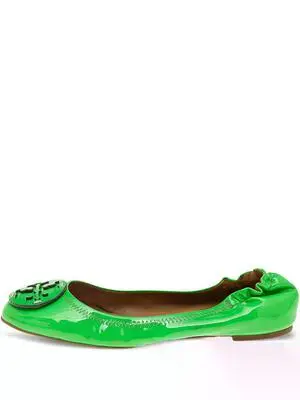 Tory Burch Patent Leather Ballet Flats With Double T Logo