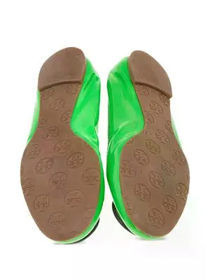 Tory Burch Patent Leather Ballet Flats With Double T Logo