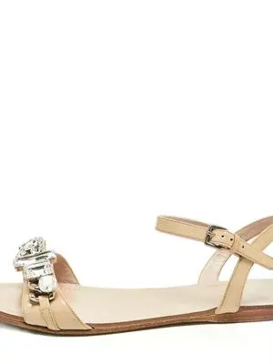 Miu Miu Crystal Buckle Sandals