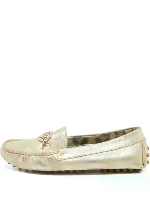 Roberto Cavalli Gold Tone Flats For Women