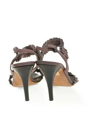 Burberry Leather Ruffled Sandals