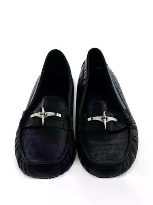 Paciotti Croc-embossed Leather Loafers