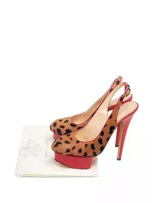 CHARLOTTE OLYMPIA 145mm Leopard-print Slingback Pumps