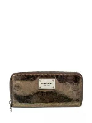 Michael Kors Metallic Logo-detail Zip Wallet - Brown