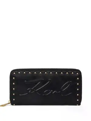 Karl Lagerfeld Large K/ville Studded Wallet - Black