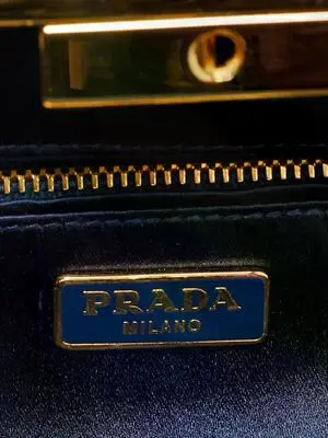Prada Raso Pleated Satin Clutch