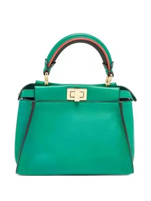 Fendi Peekaboo Leather Handbag - Green