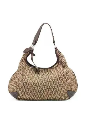 AIGNER Monogram Canvas Shoulder Bag