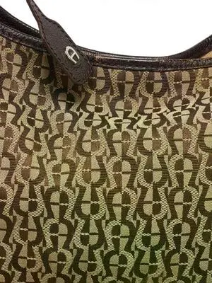 AIGNER Monogram Canvas Shoulder Bag