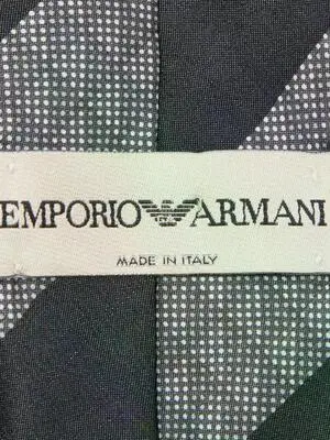 Emporio Armani Striped Silk Tie - Black