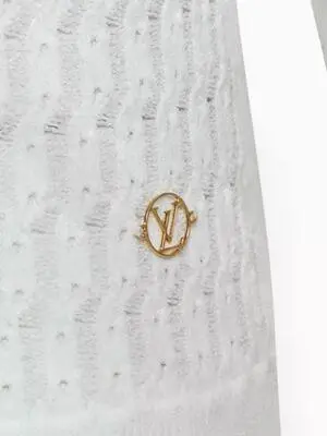 LOUIS VUITTON Open-knit Top With Logo Plaque