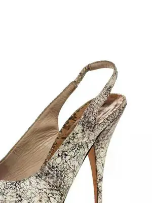 Oscar De La Renta Snake Print Slingback Sandals