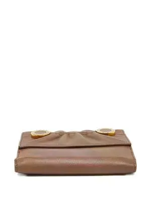 BVLGARI Engraved Rings Leather Wallet