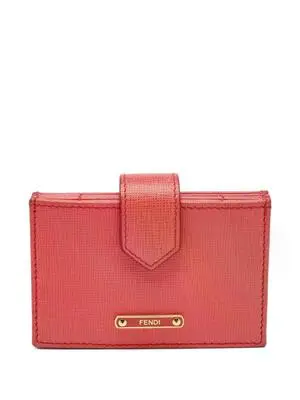 Fendi Leather Flap Wallet - Pink