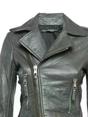 Balenciaga Zip-up Lambskin Leather Jacket