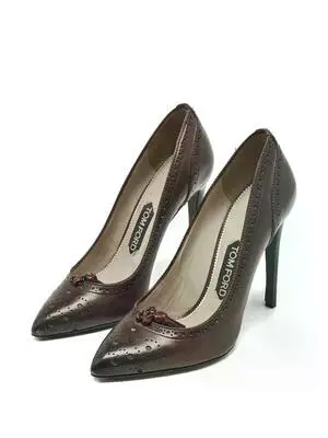 TOM FORD 120mm Brogue-detail Leather Pumps
