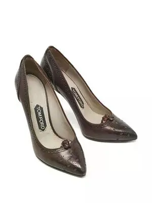 TOM FORD 120mm Brogue-detail Leather Pumps